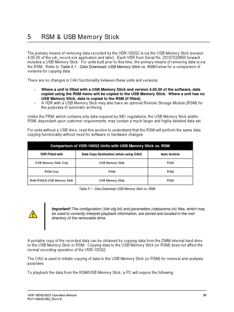 RUTTER G2 VDR USB Data Recovery | PDF | Usb Flash Drive | Usb
