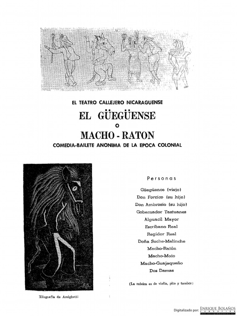 El Güegüense: Comedia Nicaragüense | PDF | Teatro | Nicaragua
