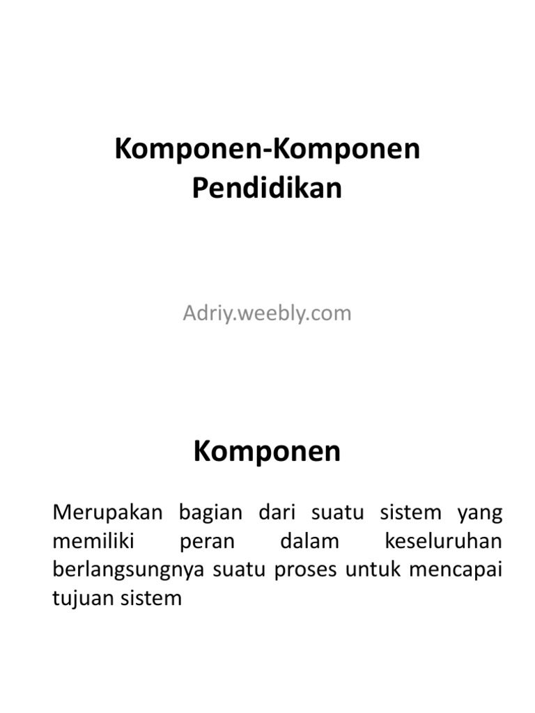 Komponen-Komponen Pendidikan | PDF