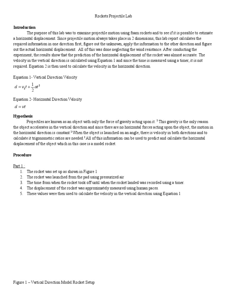 Rockets Projectile Lab | PDF | Rocket | Velocity
