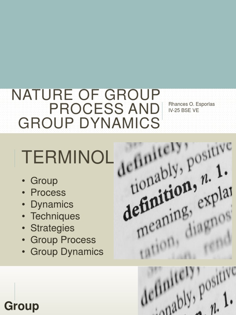 Nature of Group Process and Group Dynamics | PDF | Social Group ...