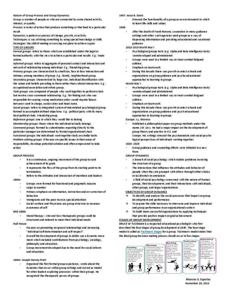 Handouts GROUP DYNAMICS & PROCESS | PDF | Social Group | Metaphysics Of ...