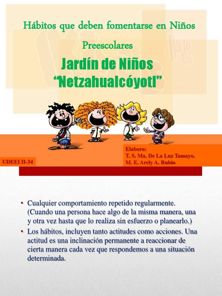 Habitos Preescolar | PDF | Jardín de infancia | Actitud (psicología)