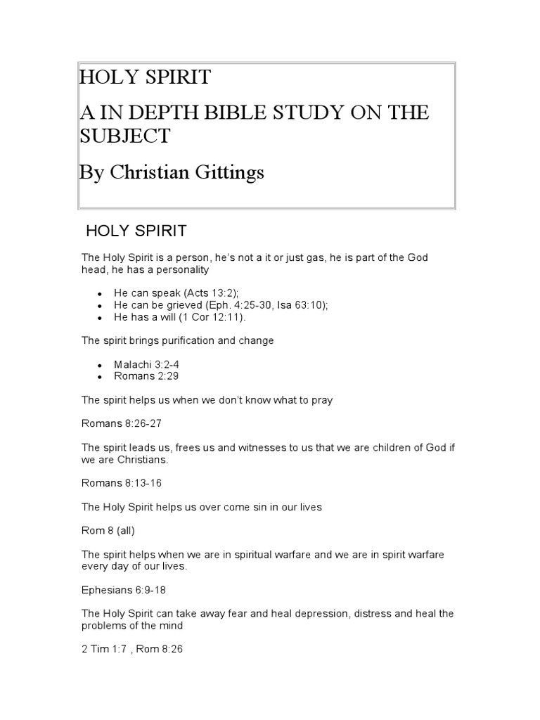 Holy Spirit Lesson Plan Pdf