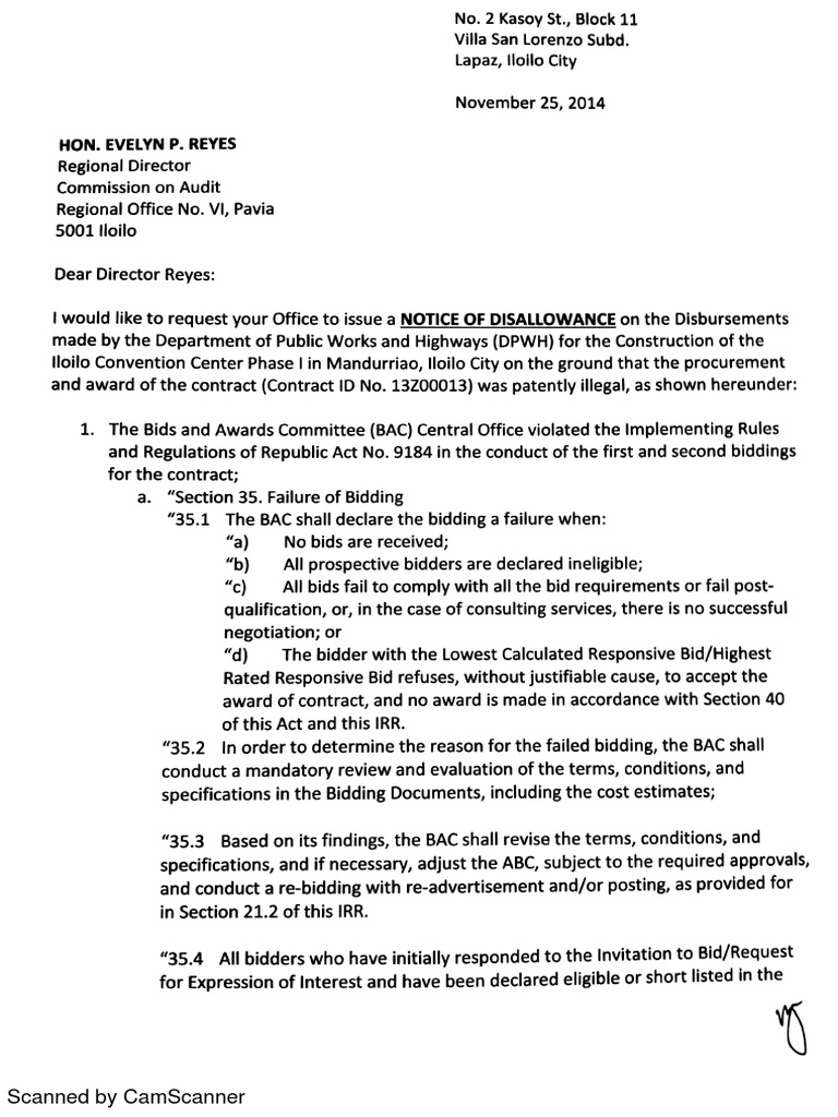 COA Asked To Issue Notice of Disallowance On ICC | PDF