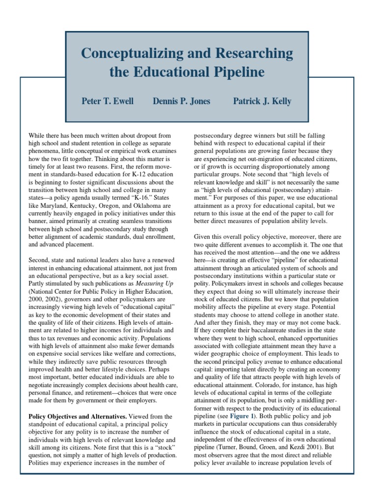 Conceptualizing and Researching The Educational Pipeline: Peter T ...