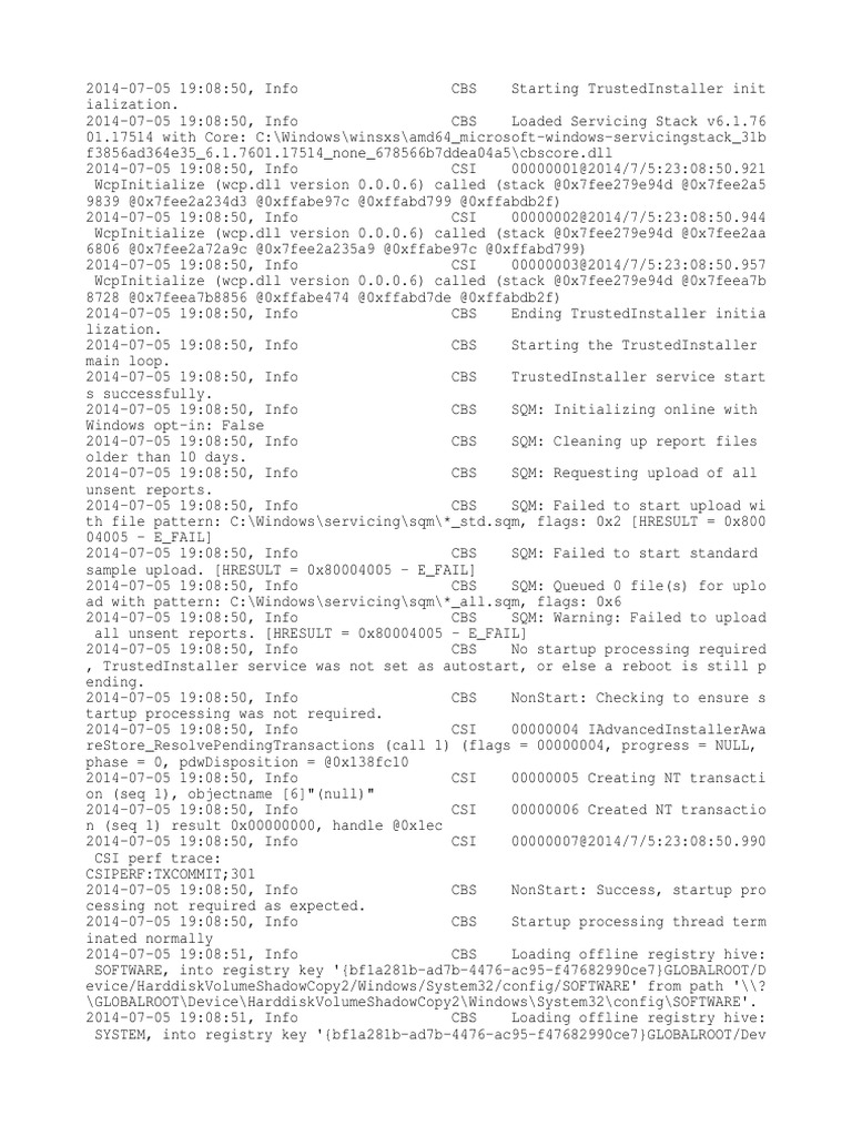 CBS Log File | PDF | Windows Registry | Computer Engineering