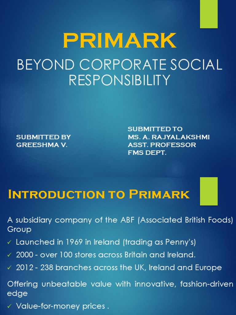 Primark | PDF | Corporate Social Responsibility | Economies