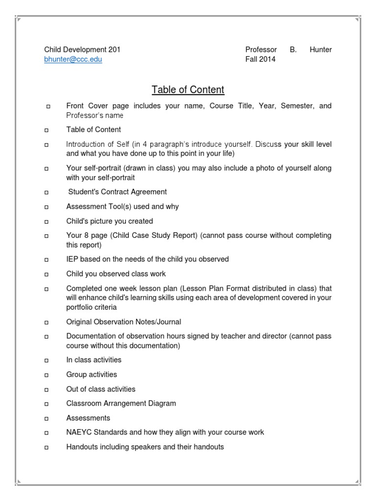 Child Development Portfolio Guide | PDF