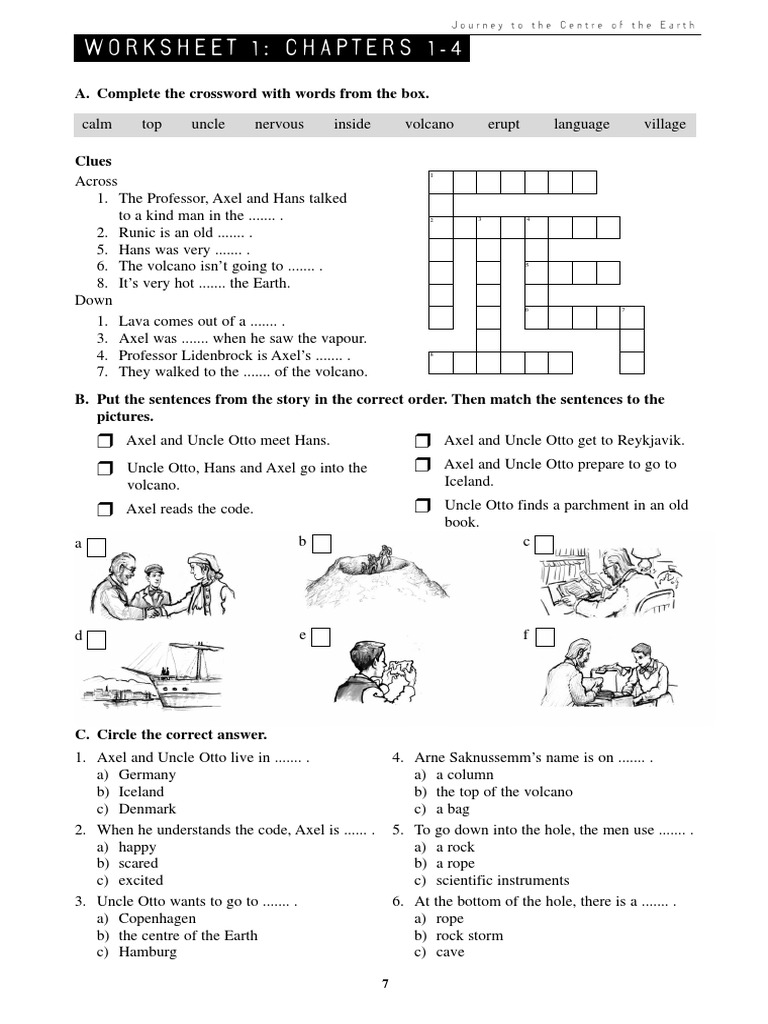 Journey to the Center: Worksheets 1-3 | PDF | Journey To The Center Of ...