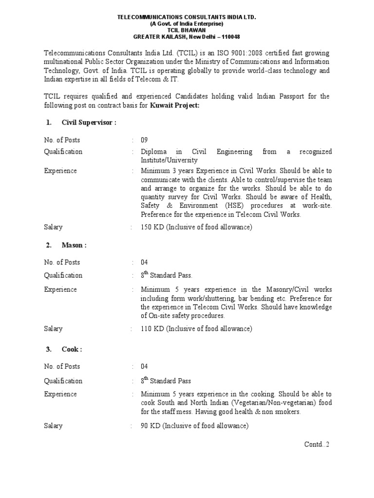 TCIL Ad | PDF | Kuwait | Truck