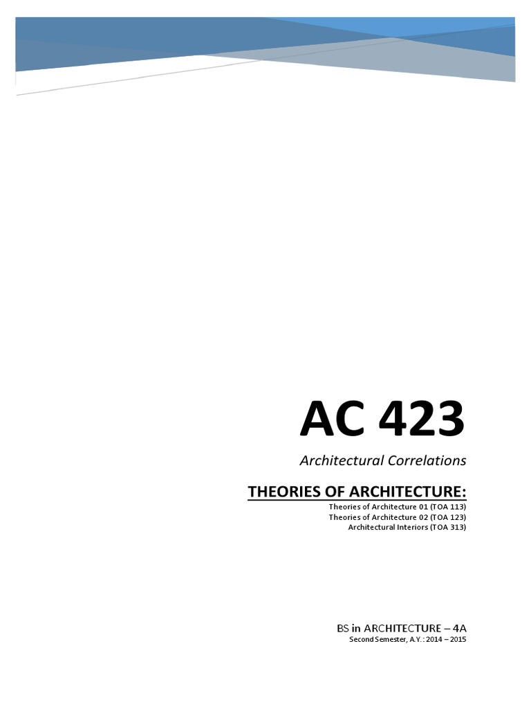 1 - Architectural Interiors and The Theories of Architecture Module PDF ...