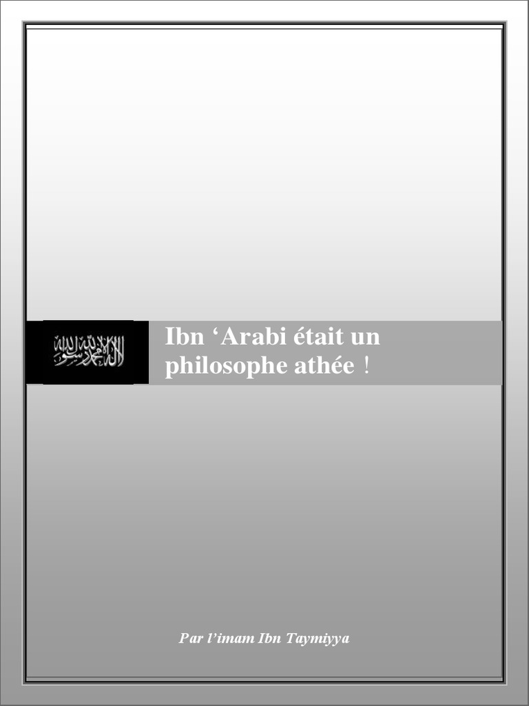 Ibn 'Arabi : Philosophe athée selon Ibn Taymiyya | PDF