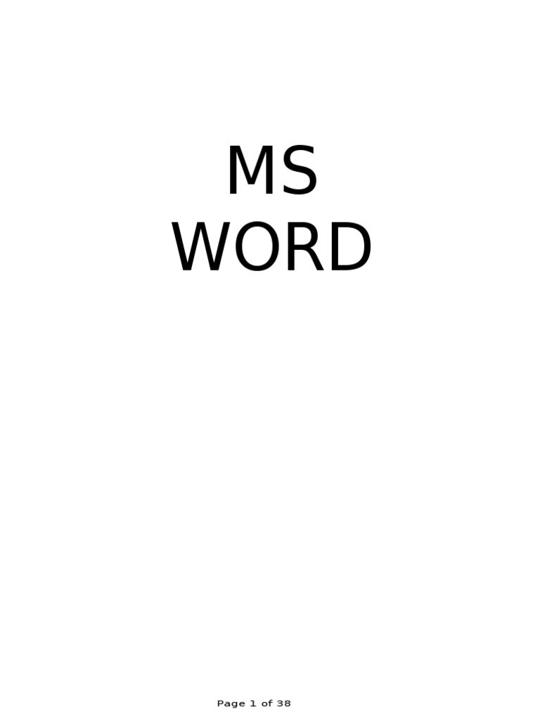 Ms Word Manual | Download Free PDF | Microsoft Word | Word Processor