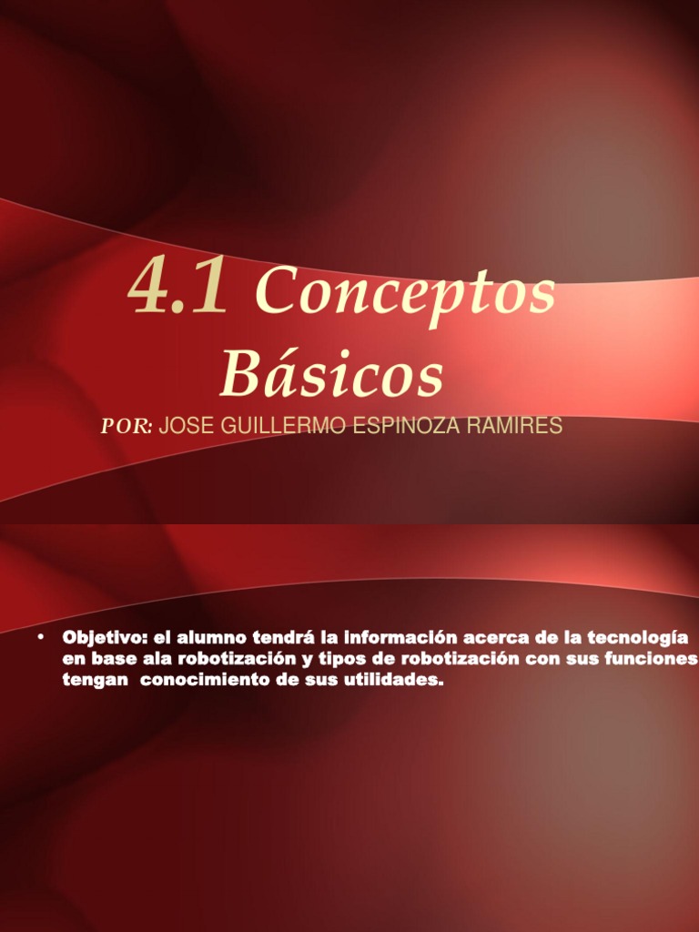 4.1 - Conceptos Básicos. | PDF | Robot | Robótica