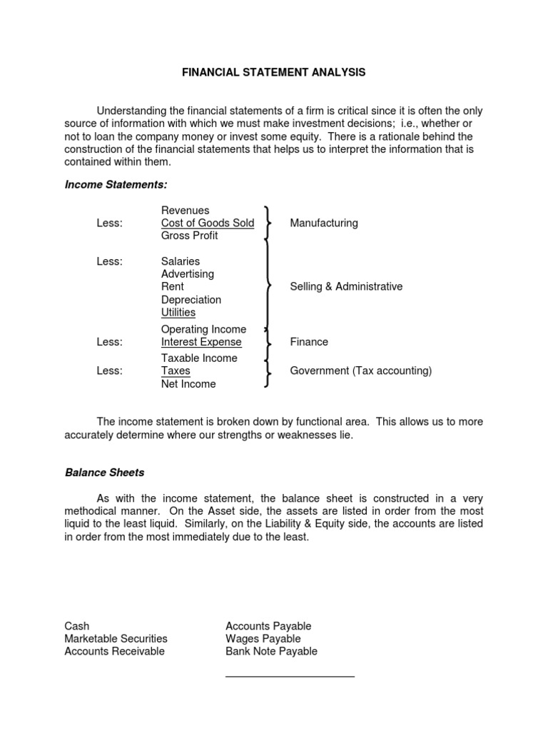 Financial Statement Analysis | PDF