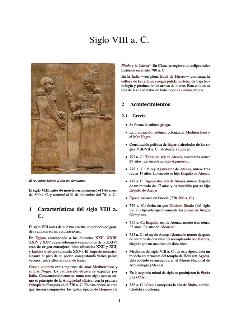 Siglo VIII A. C. | PDF | Asiria | 1st Millennium Bc