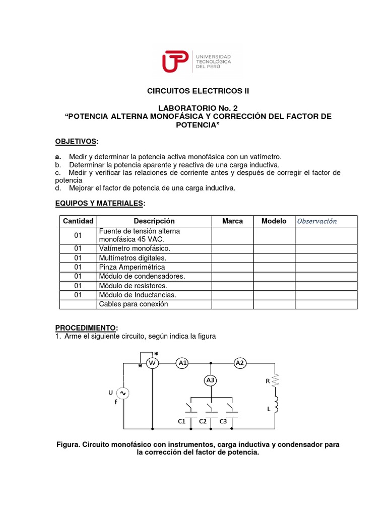 Guia de Laboratorio 2 Circuitos Electricos II 13088 | PDF