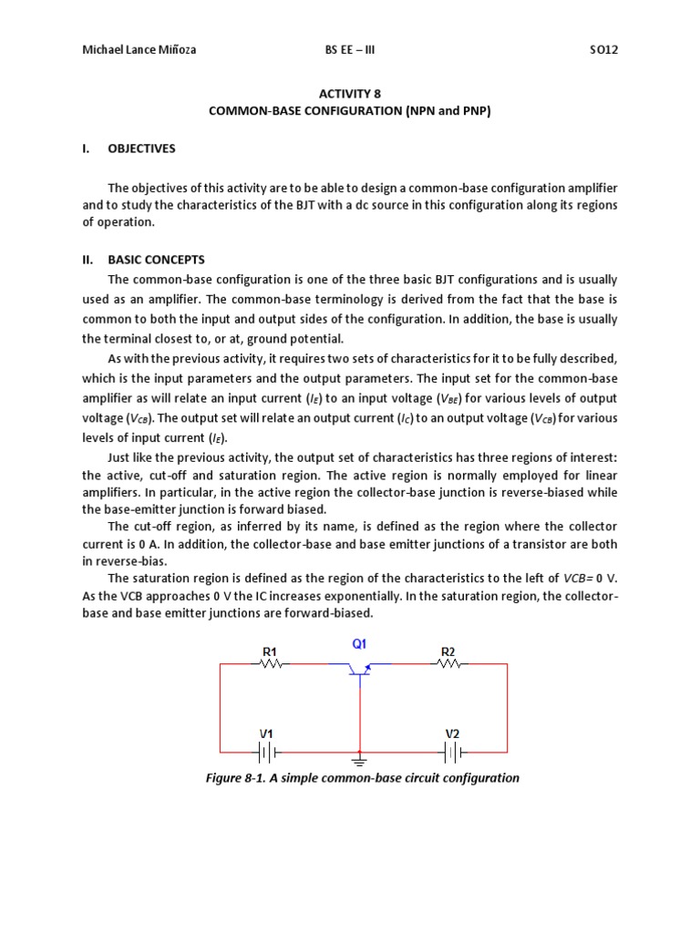 Activity 8 | PDF | Bipolar Junction Transistor | Amplifier