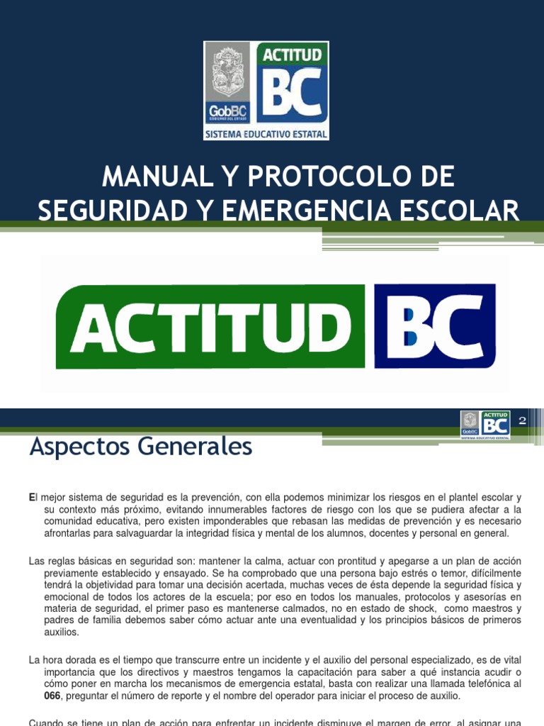 Manual Y Protocolo De Emergencia Escolar Pdf La Seguridad