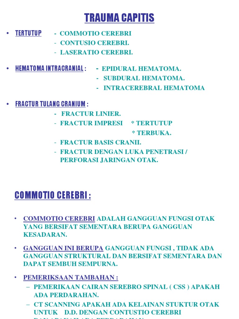 Trauma Capitis | PDF