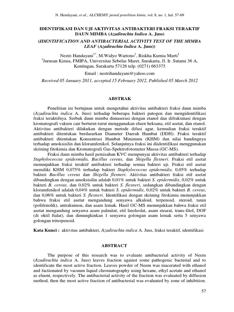 Jurnal Daun Mimba | PDF