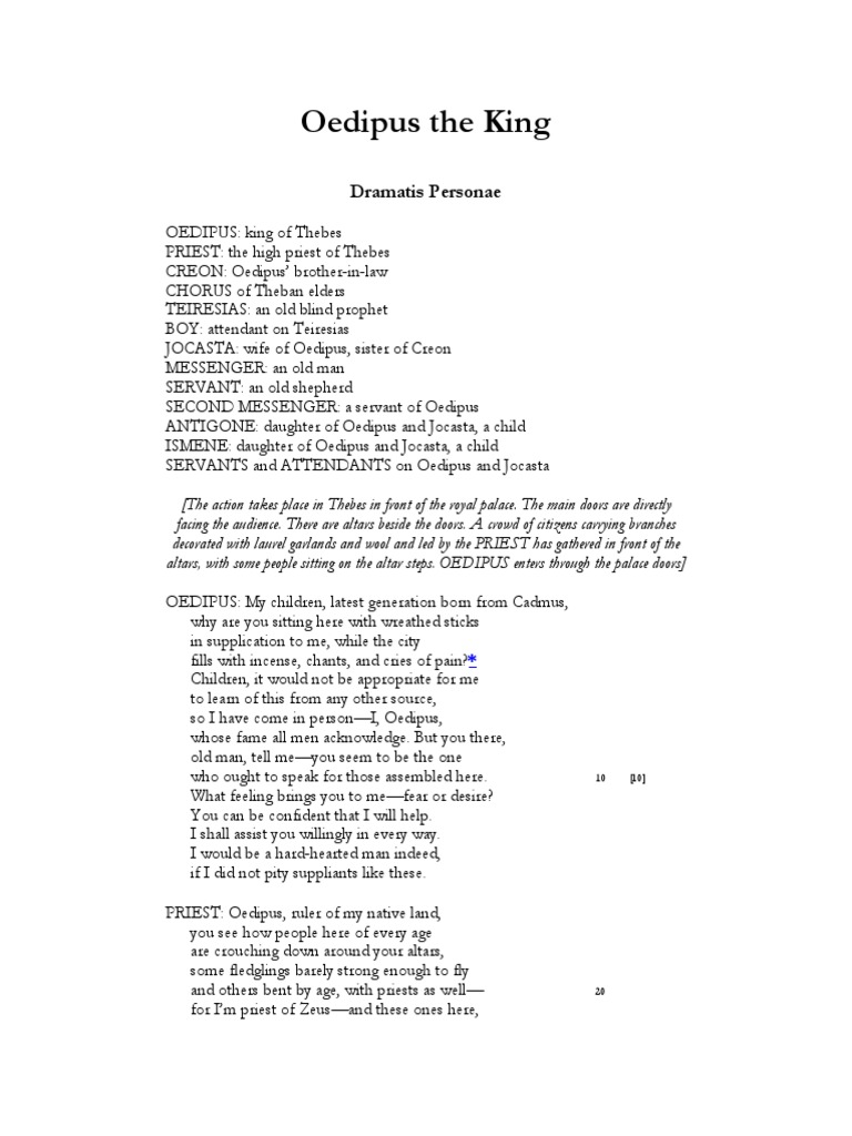 Oedipus The King | PDF | Oedipus | Theban Mythology