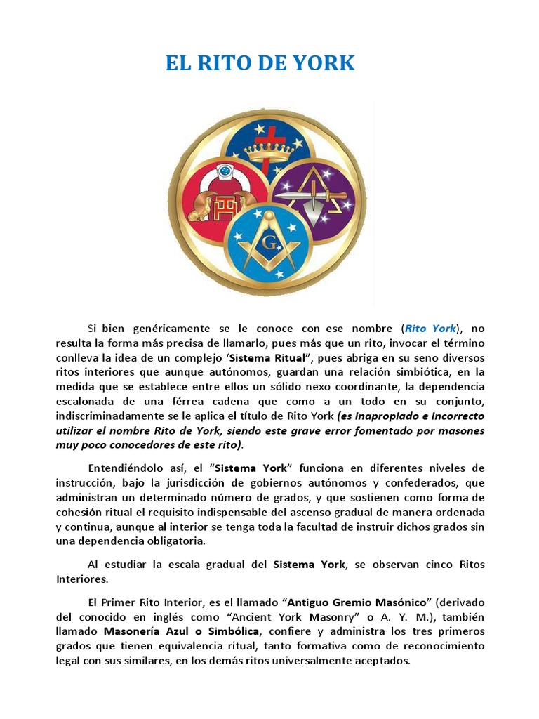 El Rito de York | PDF | Masonería | Reino Unido