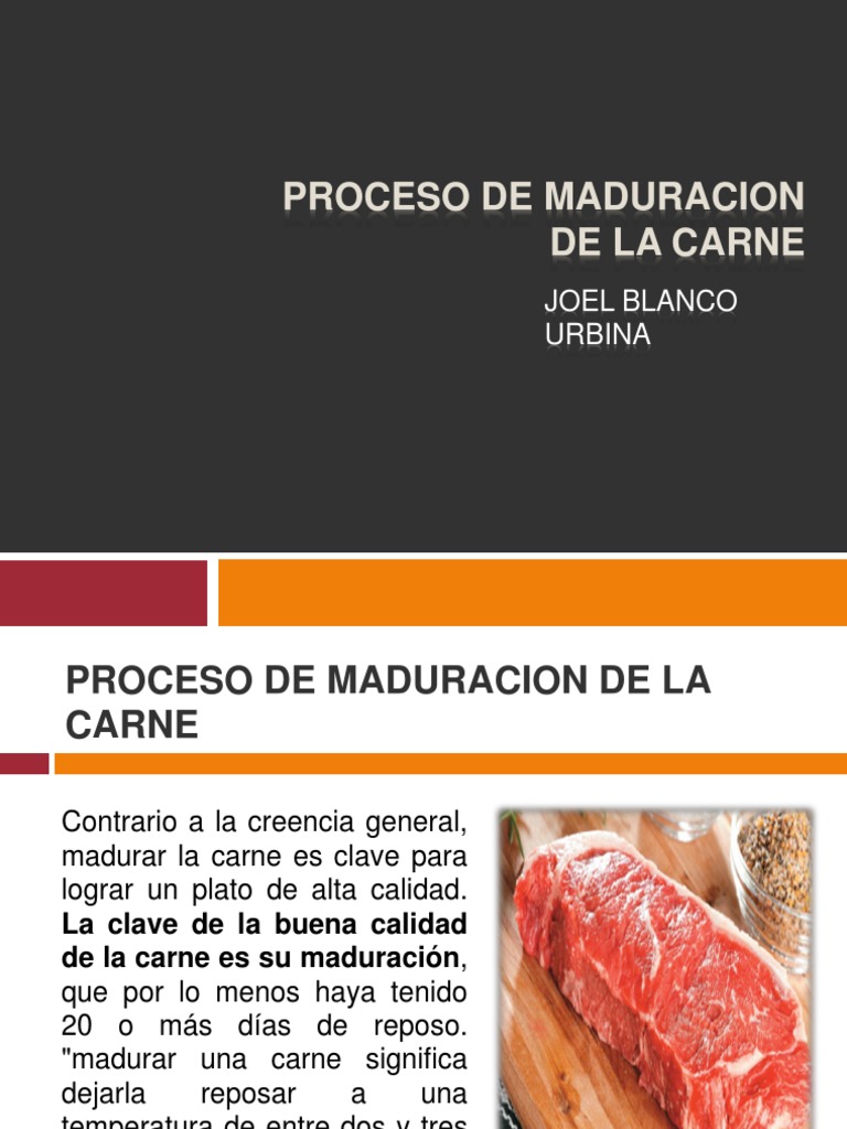 Proceso de Maduracion de La Carne | PDF | Carne | Vacas