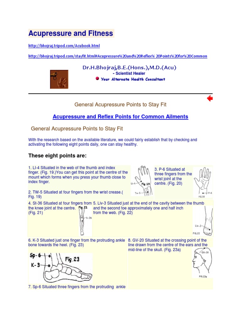 Acupressure Points for Common Ailments | PDF | Angina Pectoris | Common ...