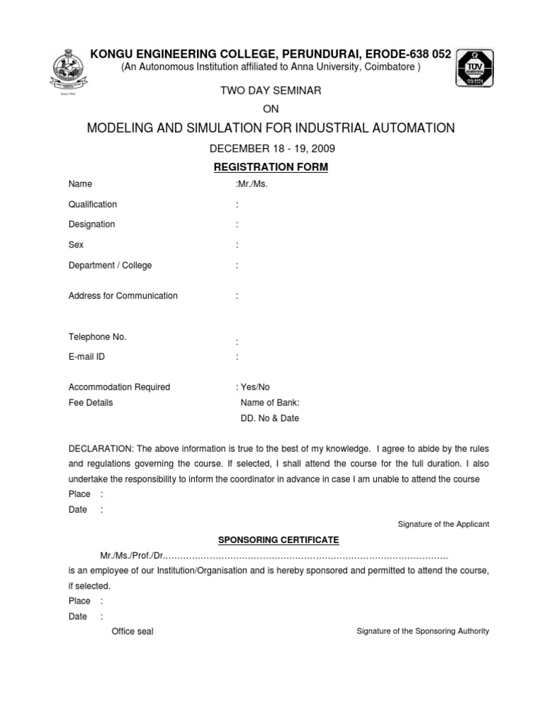 Registration Form | PDF