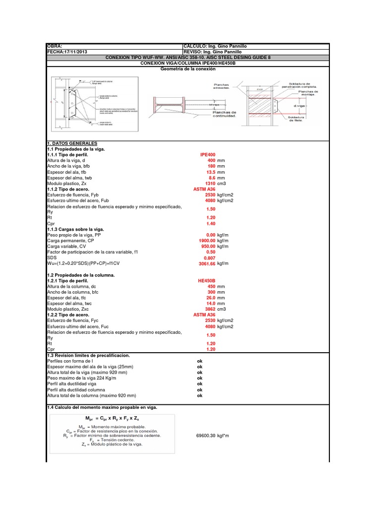 Conexión Viga/Columna IPE400/HE450B | PDF | Ciencia y matemáticas