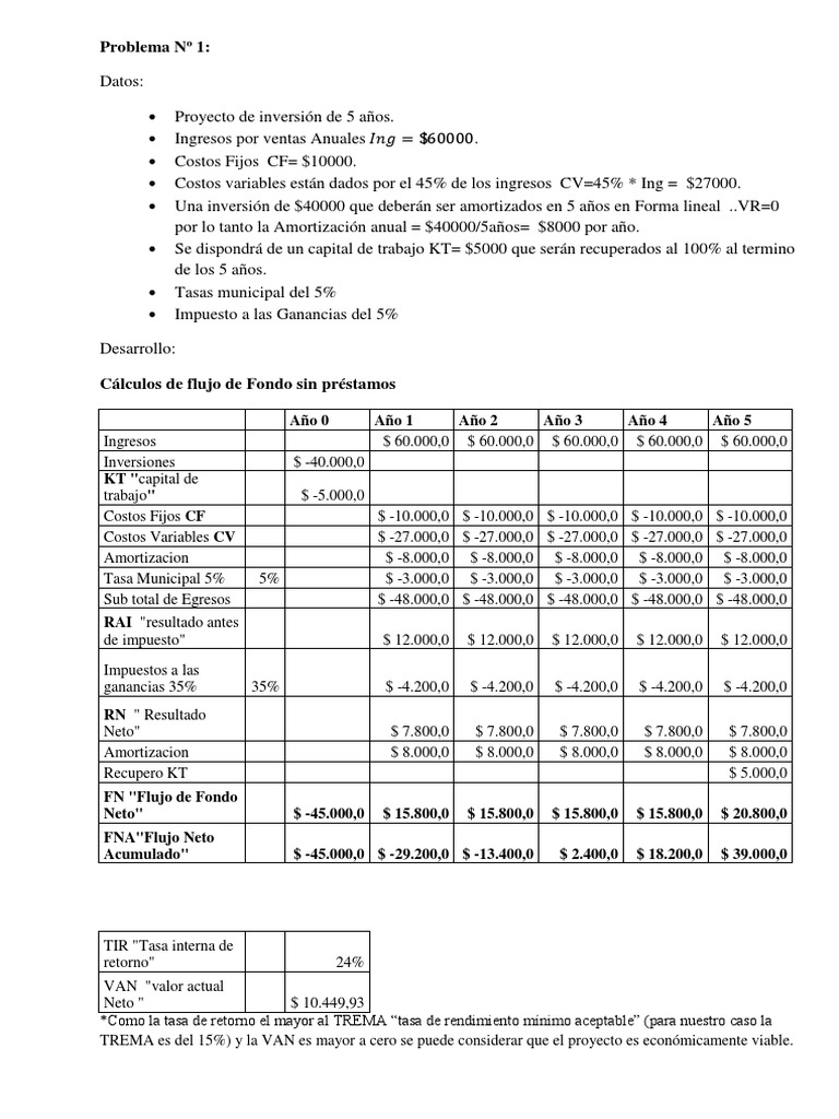ejercicios de flujo de caja