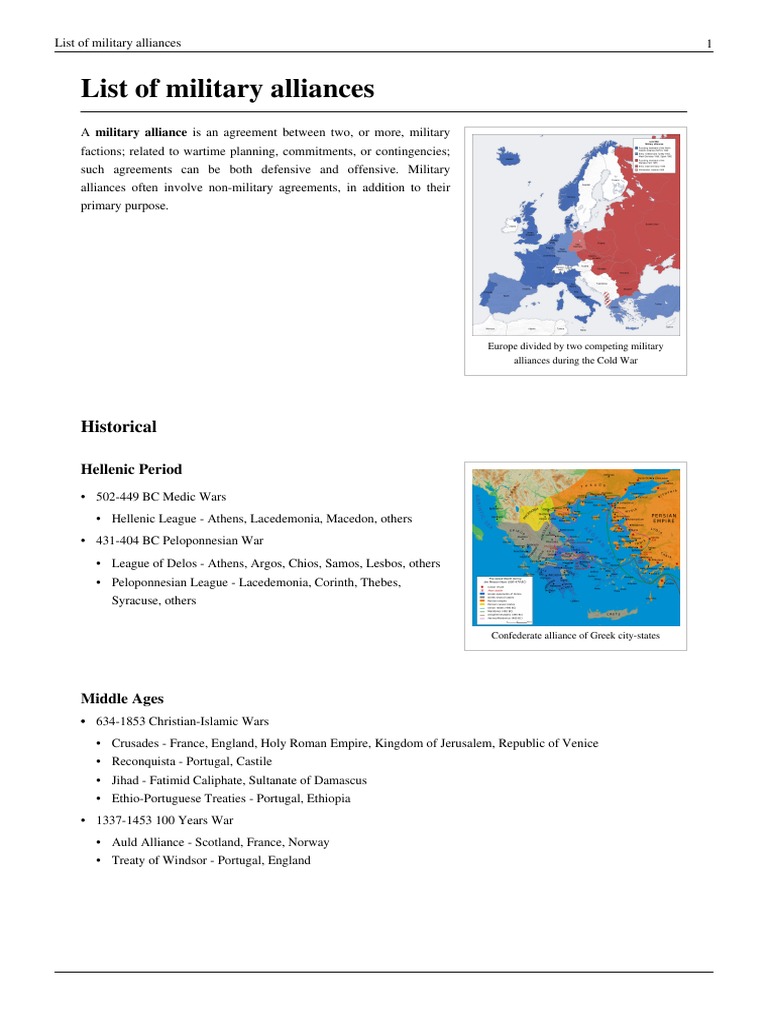 Overview of Global Military Alliances | PDF