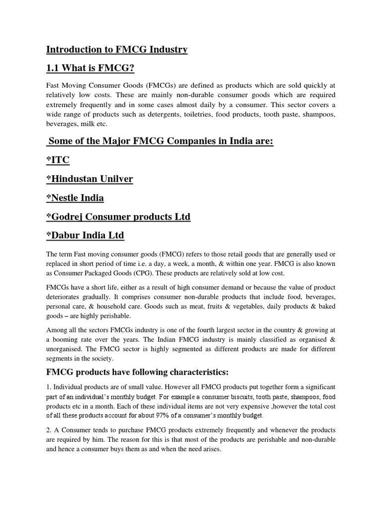 Introduction To FMCG Industry | PDF | Price Elasticity Of Demand | Demand