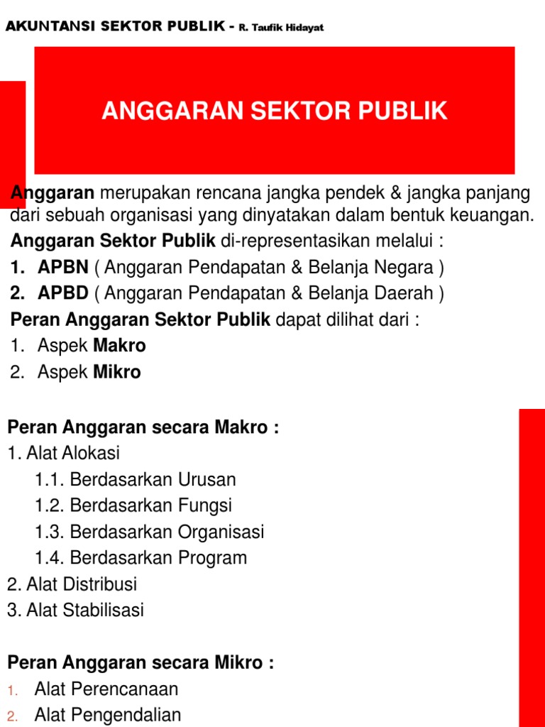 Anggaran Sektor Publik | PDF