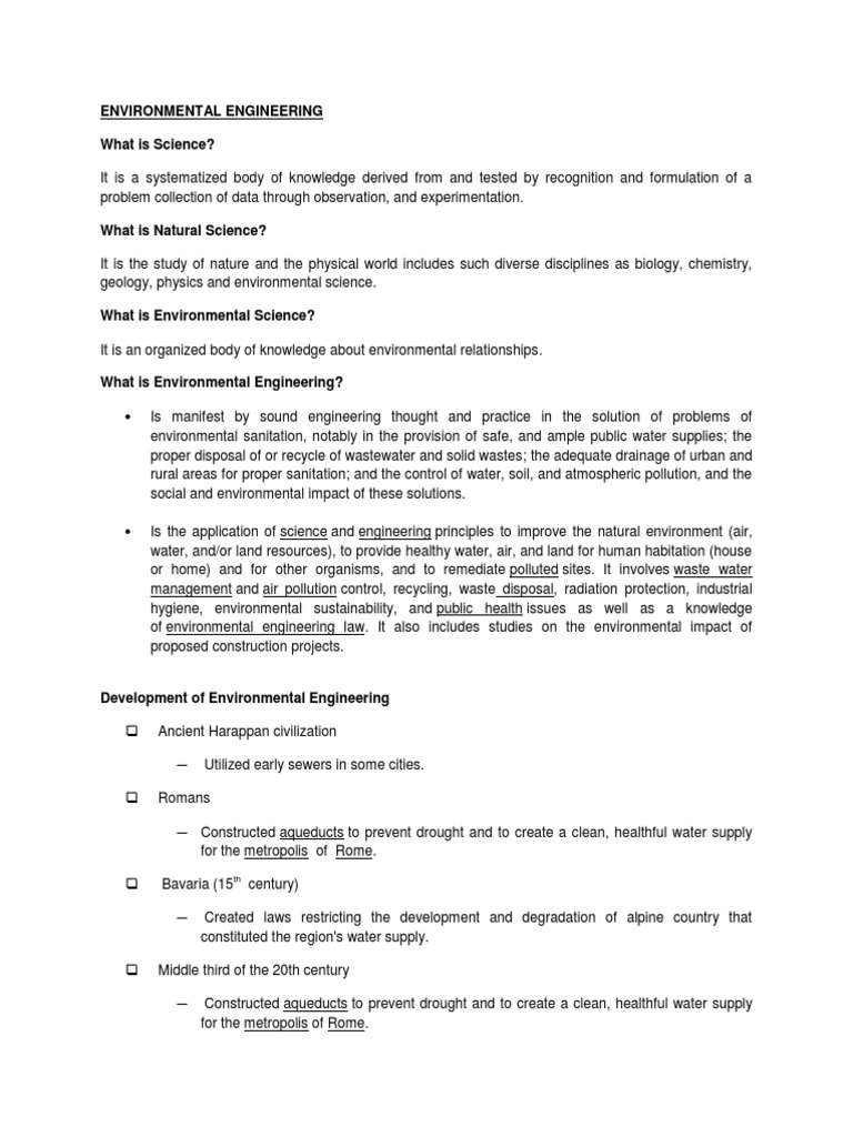 Introduction - Environmental Engineering | PDF | Environmental ...