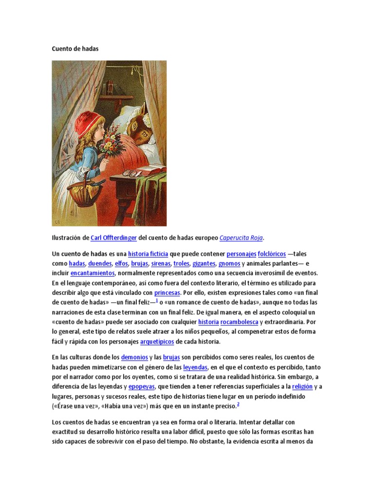 Historia y Evolución de Cuentos de Hadas | PDF | Cuentos de hadas | Cuentos