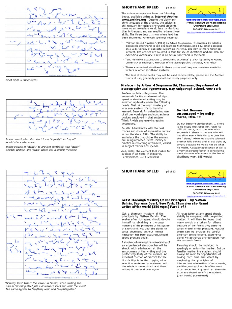 Shorthand Reading Shorthand Speed Long Live Pitmans Shorthand | PDF ...