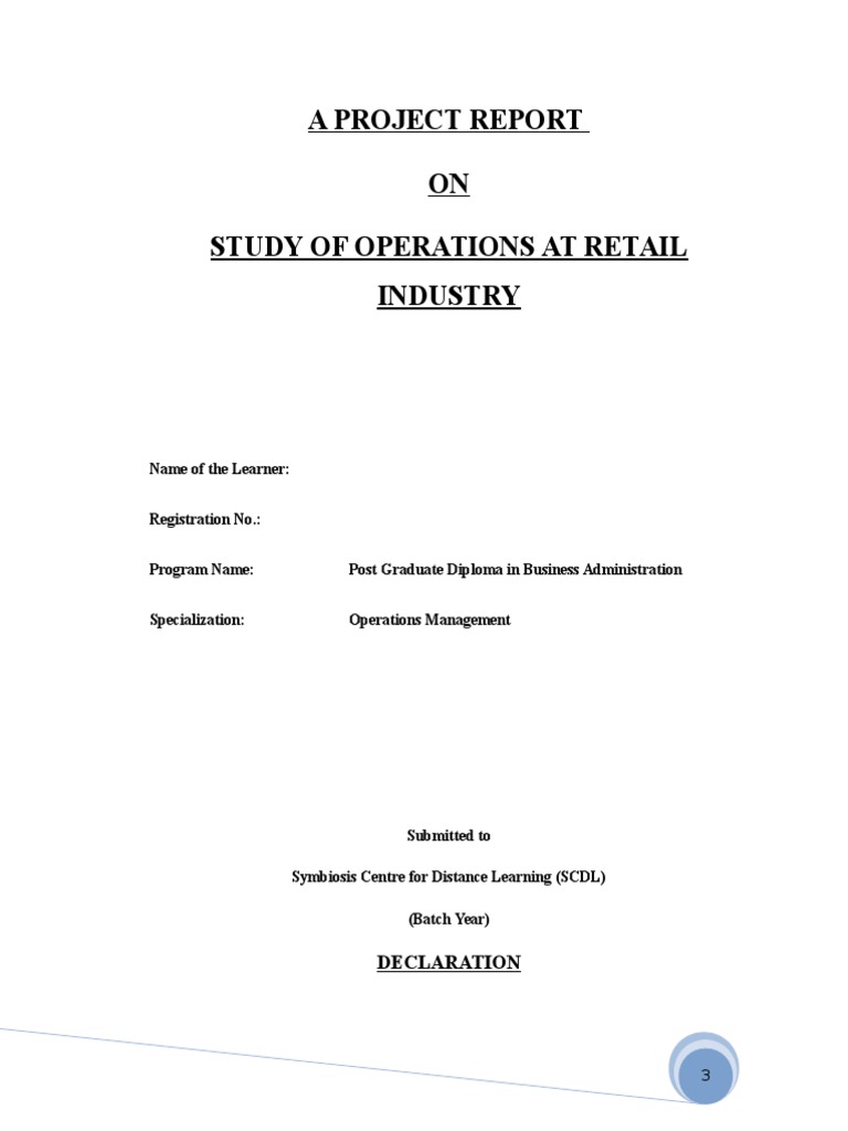 Study of Operations at Retail Industry | PDF | Retail | Point Of Sale