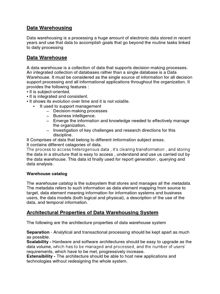 Data Warehousing | PDF | Data Warehouse | Databases