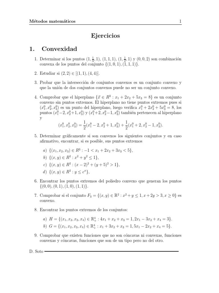 M Todos Matem Ticos e A | PDF | Conjunto convexo | Función (Matemáticas)
