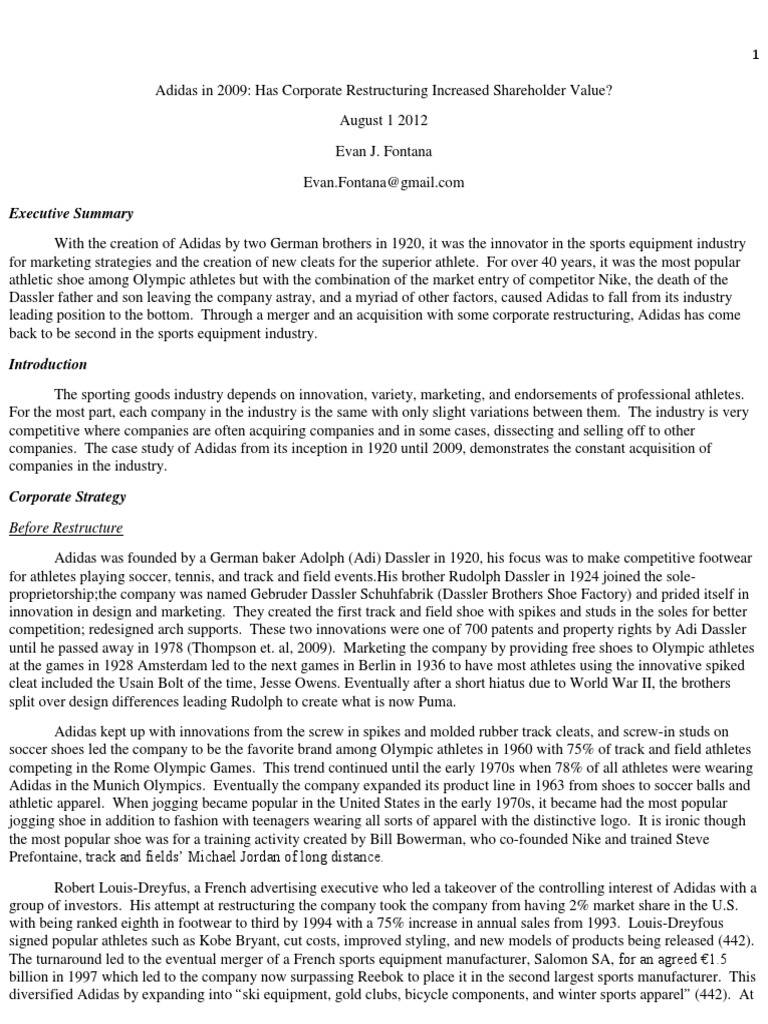 Adidas-Strategy Case Study | Download Free PDF | Adidas | Nike