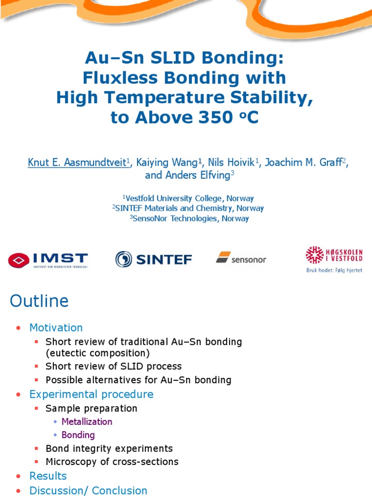 High-Temperature Au-Sn SLID Bonding | PDF | Solder | Tin