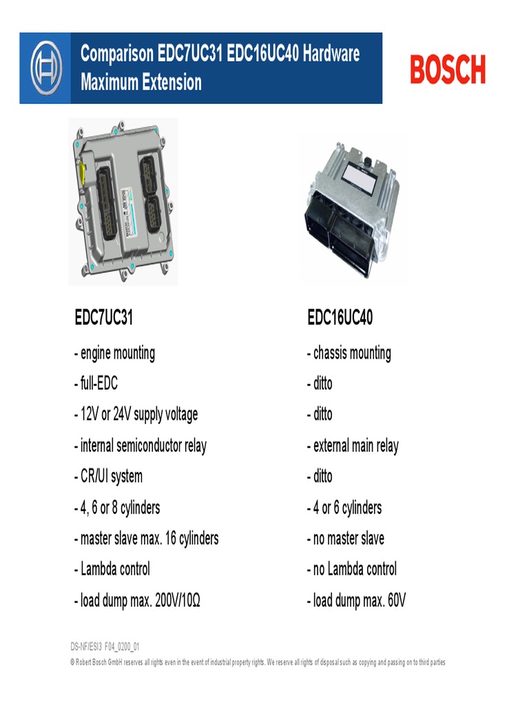 Comparacion EDC7UC31 Vs EDC16UC40 | PDF | Microcontroller | Switch