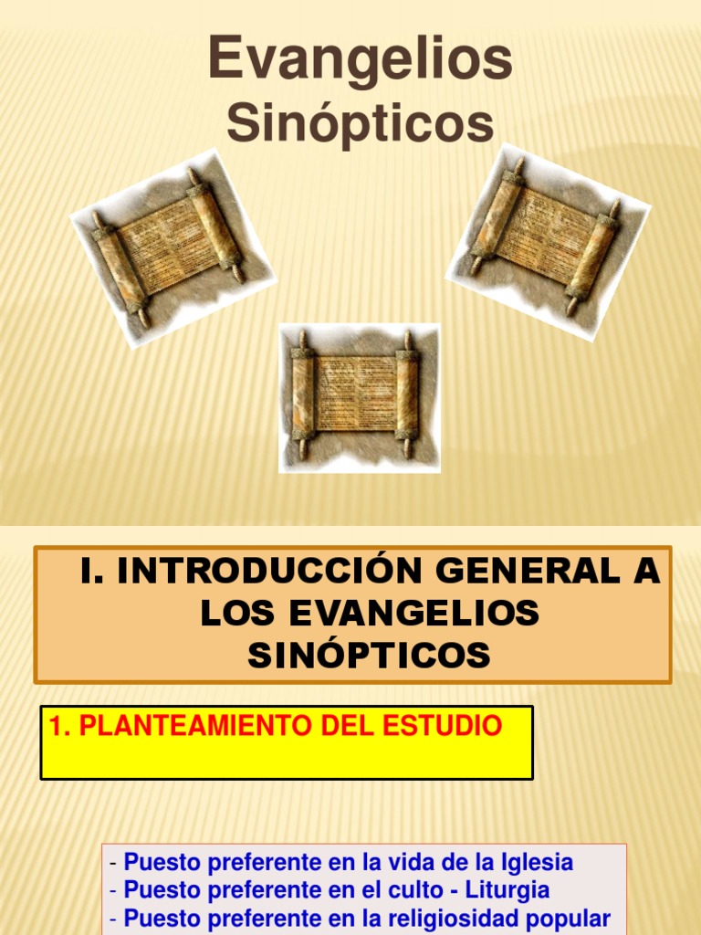 Clase 1 Evangelios Sinopticos | PDF | Evangelios | Jesús