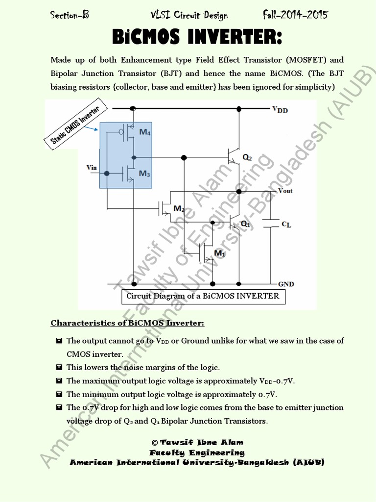 Bicmos Inverter Upload | Bipolar Junction Transistor | Field Effect ...