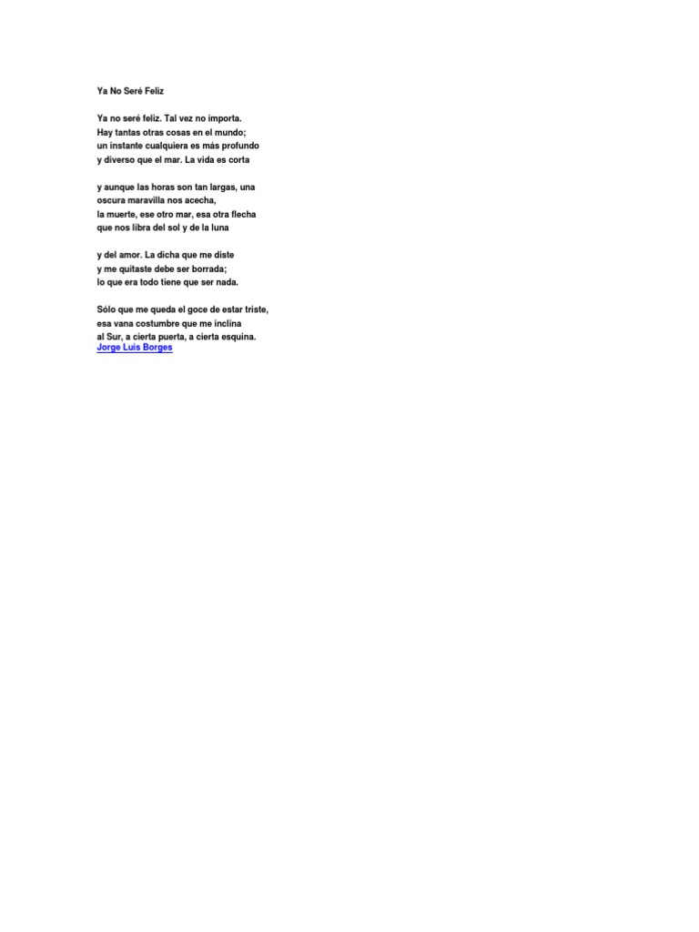 Reflexiones de Borges sobre la felicidad | PDF