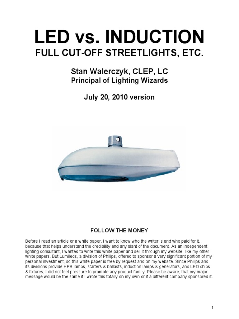 LED Vs Induction Streetlights | PDF | Light Emitting Diode | Street Light