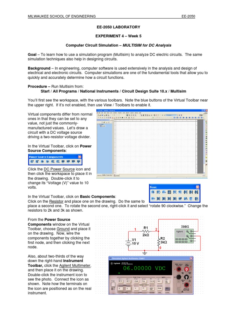 05 Multisim DC PDF | PDF | Electrical Network | Voltage